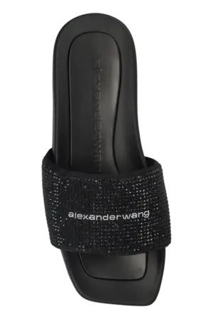 Alexander Wang Sequin-embellished Rubber Slides - Black