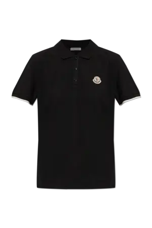 Moncler Logo-patch Polo Shirt - Black