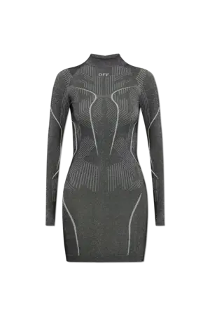 Off-White Lurex-knit Mini Dress