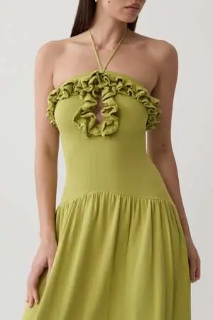 Meshki Tayler Ruffle Knit Maxi Dress