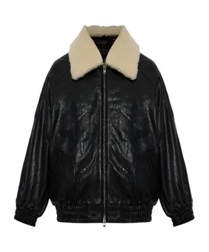 STAND STUDIO Zip-up Leather Bomber Jacket