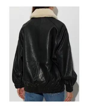 STAND STUDIO Zip-up Leather Bomber Jacket