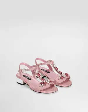 Dolce & Gabbana Brocade Sandals With Embroidery