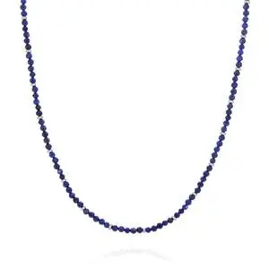 NELLOU JEWELLERY Lapis September Birthstone Orbit Necklace Sterling - Silver
