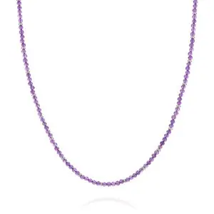 NELLOU JEWELLERY Amethyst February Birthstone Orbit Necklace Sterling - Silver