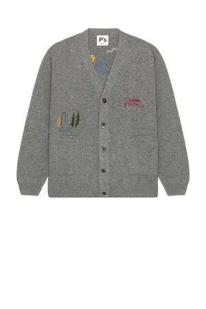 President's P's Wool Hand Embroidery Cardigan Sweater