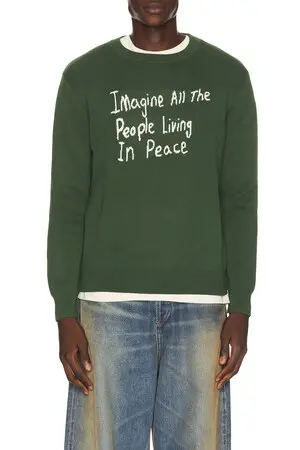 MUSEUM OF PEACE & QUIET Imagine Knit Sweater In Green - Pine