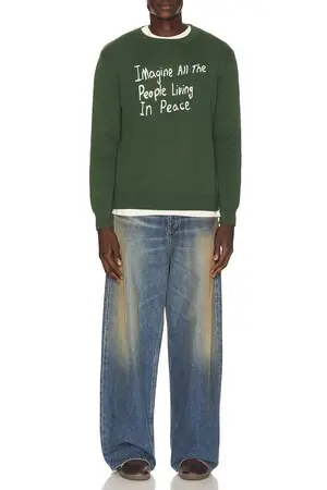 MUSEUM OF PEACE & QUIET Imagine Knit Sweater In Green