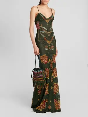 Etro Printed Wool Mermaid Gown