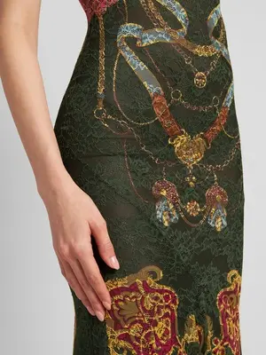 Etro Printed Wool Mermaid Gown