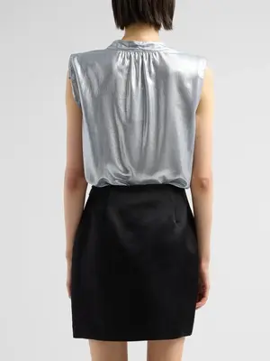 Ramy Brook Lucien Metallic V-neck Bodysuit