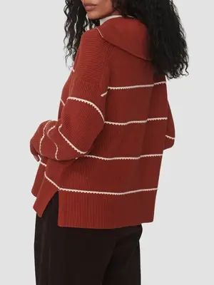 Varley Swanson Striped Zip-front Sweater