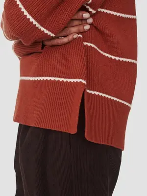 Varley Swanson Striped Zip-front Sweater