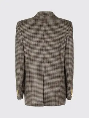 Tagliatore Houndstooth Virgin Wool Blazer With Peaked Lapels