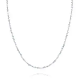 NELLOU JEWELLERY Aquamarine March Birthstone Orbit Necklace Sterling - Silver