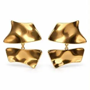  By Ozge Sculpted Wave Statement Drop Earrings