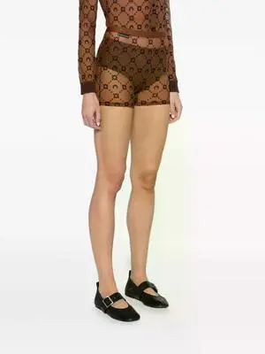MARINE SERRE Moonogram Mesh Flock Biker Shorts