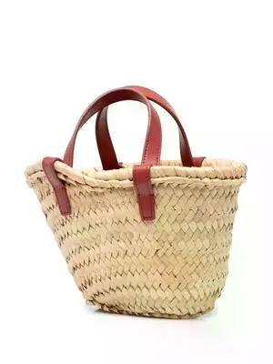 Celine 2022 Nano Raffia Cuir Triomphe Classic Panier Tote Satchel