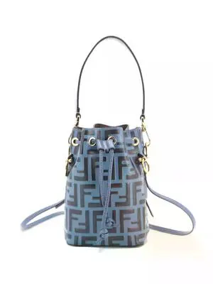 Fendi Mon Tresor Zucca Embossed Leather Mini Bucket Bag