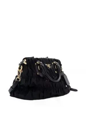 Prada Gaufre Convertible Leather And Tessuto Large Tote Bag