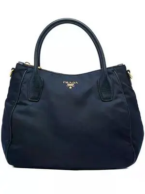 Prada 2000-2013 Saffiano Trimmed Tessuto Satchel