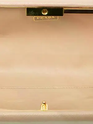 Prada 2010-2026 Saffiano Lux East West Frame Clutch Bag