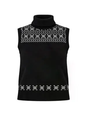 Thom Browne Fair Isle Roll-neck Sweater Vest - Black