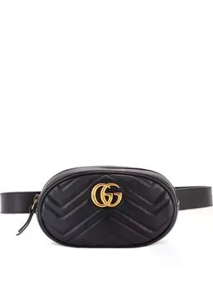 Gucci Gg Marmont Matelasse Leather Belt Bag - Black