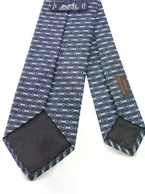Hermès 2010s All-over Pattern Tie - Blue
