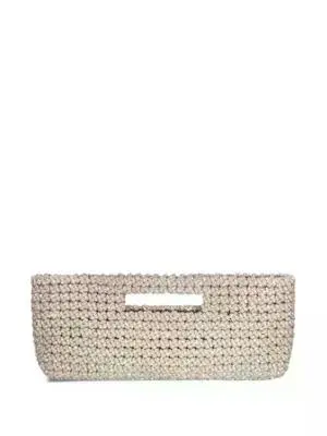 HIBOURAMA Mini Livia Gem Braided Tote Bag - Silver