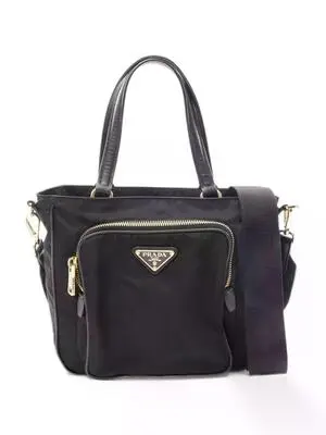 Prada 2010s Saffiano Leather Tote Bag - Black