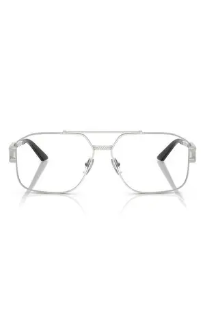 Versace 57mm Square Optical Glasses - Silver