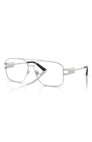Versace 57mm Square Optical Glasses - Silver