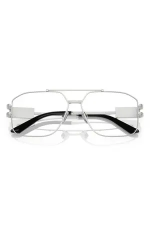 Versace 57mm Square Optical Glasses - Silver