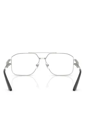 Versace 57mm Square Optical Glasses - Silver