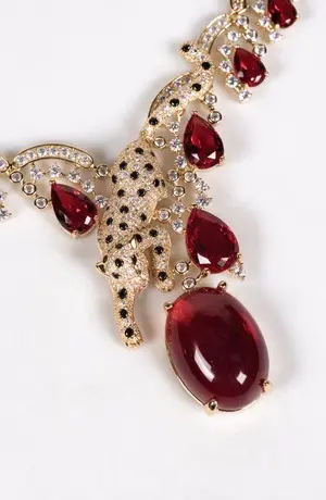 MODENAIRE Teardrop Crystal Statement Necklace And Drop Earring Set