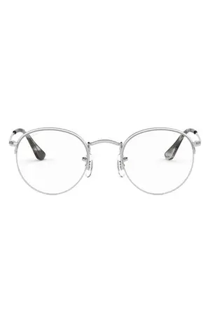 Ray-ban 51mm Round Optical Glasses - Silver