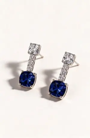 MODENAIRE Crystal Pendant Necklace And Matching Drop Earring Set