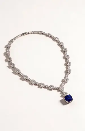 MODENAIRE Crystal Pendant Necklace And Matching Drop Earring Set