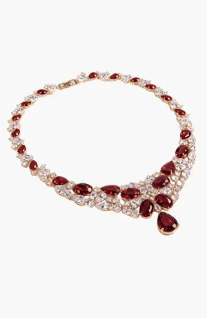 MODENAIRE Floral Statement Necklace And Drop Earring Set