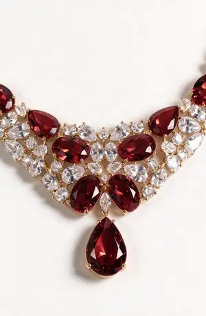 MODENAIRE Floral Statement Necklace And Drop Earring Set