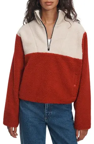 Rag & Bone Charly Zip Pullover - Red Multi