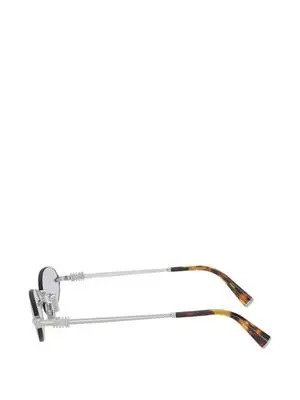 Miu Miu Rimless Oval-frame Sunglasses - Silver
