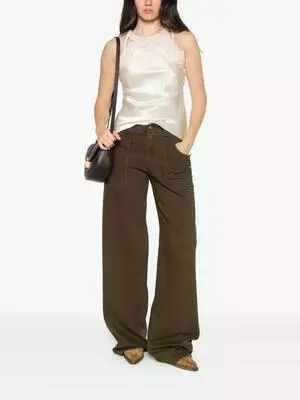Ermanno Scervino Lace-trim Silk Top - Neutrals