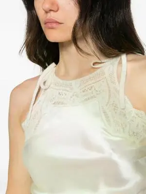 Ermanno Scervino Lace-trim Silk Top