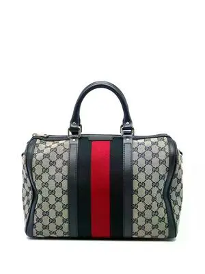 Gucci 2016-2026 Medium Gg Canvas Web Joy Boston Bag Satchel - Neutrals