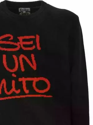 MC2 SAINT BARTH Heron Intarsia-knit Wool Sweater - Black