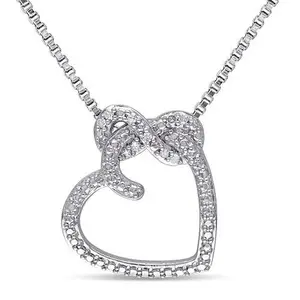 JULIANNA B. Diamond Heart Infinity Necklace - Sterling Silver