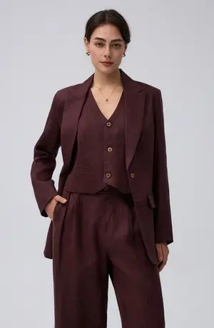 JUANA Hemp Tailored Blazer - Espresso