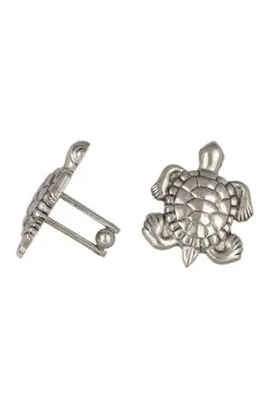 LINK UP Antique Turtle Cufflinks - Silver